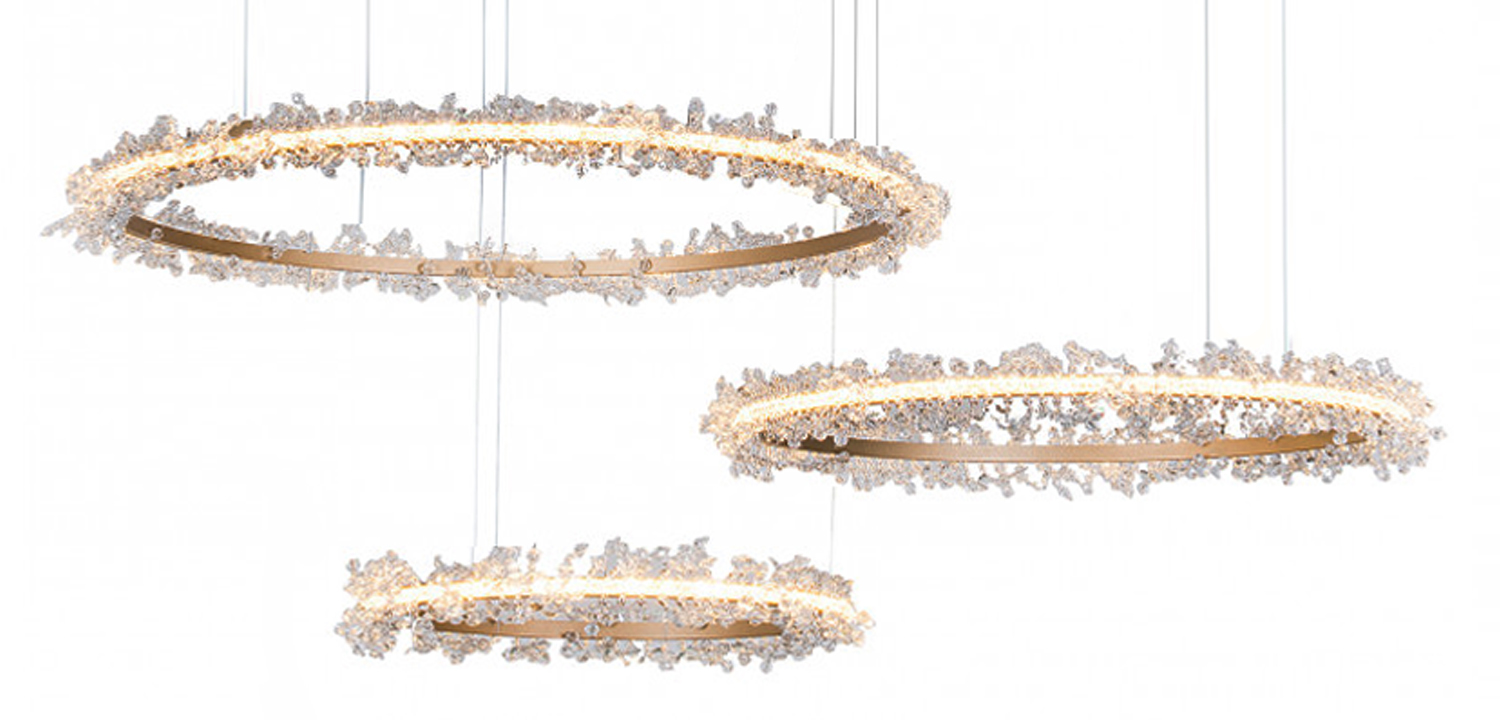 Люстра Crystal round chandelier Люстра 3 кольца Матовое Золото по цене ...